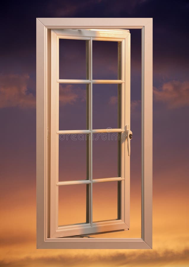 Modern Plastic Pvc Window Floating In Twilight Sky Picture. Image: 15535286