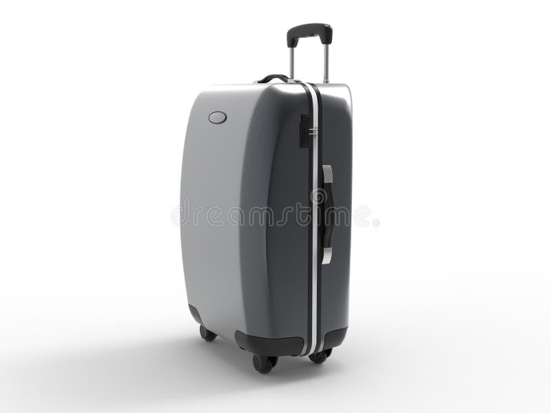 Modern Plastic Suitcase - Side View Stock Photo - Image of isolated ...