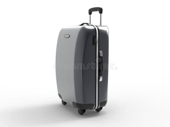 Modern Plastic Suitcase - Side View Stock Photo - Image of isolated ...