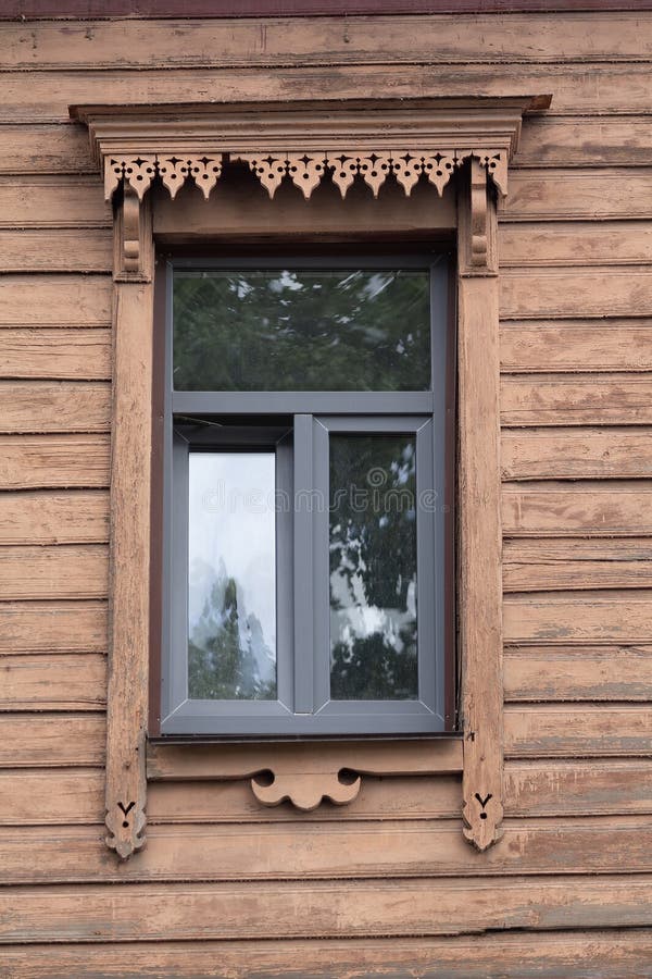 Modern Plastic Window Stylized in Retro Style Stock Image - Image of ...