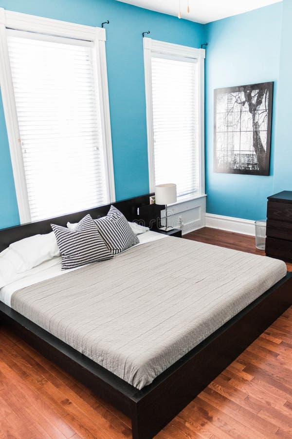 Modern Platform Bed in Modern Home House Room Editorial Stock Image ...