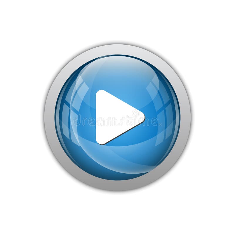 Modern Play Icon Button Logo Stock Vector - Illustration of glossy ...