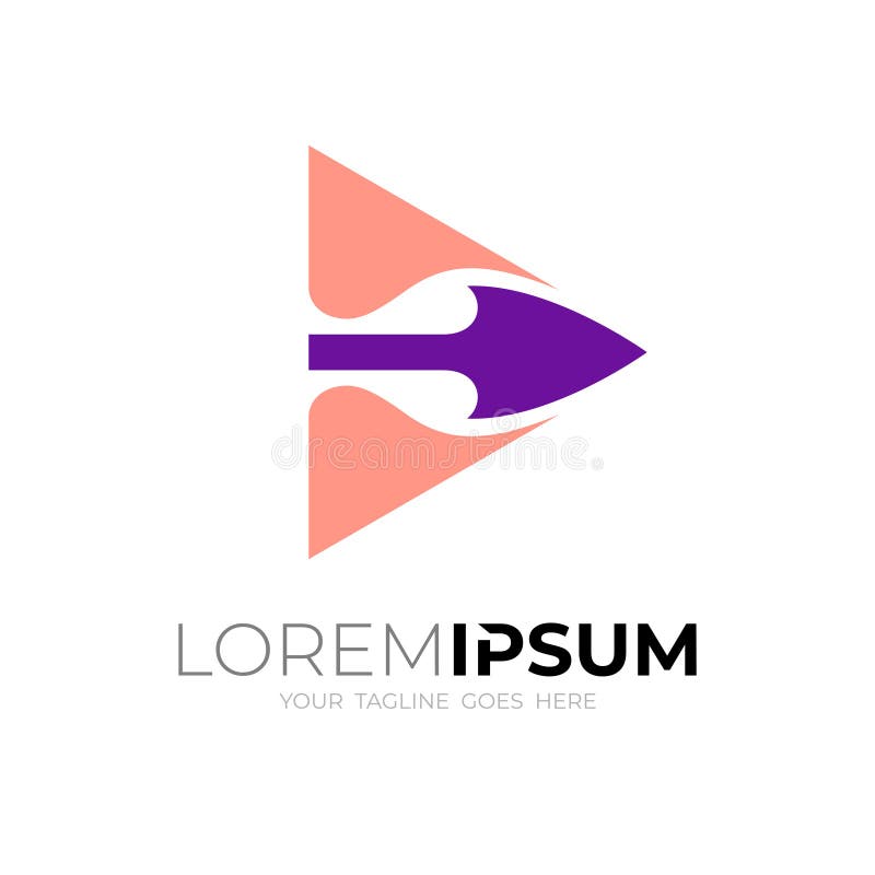 Modern Play Logo and Arrow Design Template, Simple Stock Vector ...
