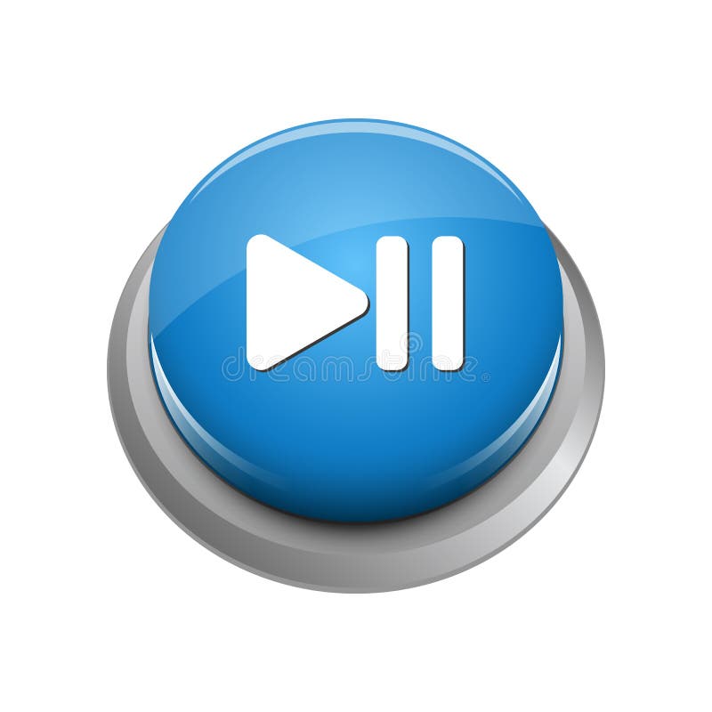 Modern Play Pause Icon Button Logo Stock Vector - Illustration of ...
