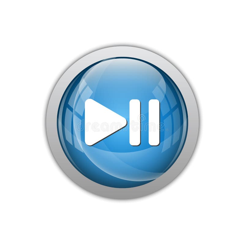 Modern Play Pause Icon Button Logo Stock Vector - Illustration of ...