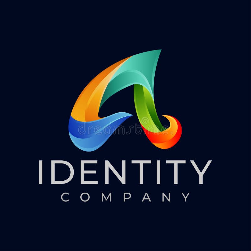 Modern Playful Line Swoosh Abstract Letter a Logo Design Stock Vector ...