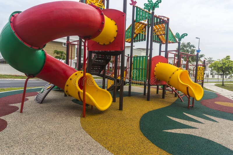 Modern playground stock image. Image of childhood, activity - 33334623