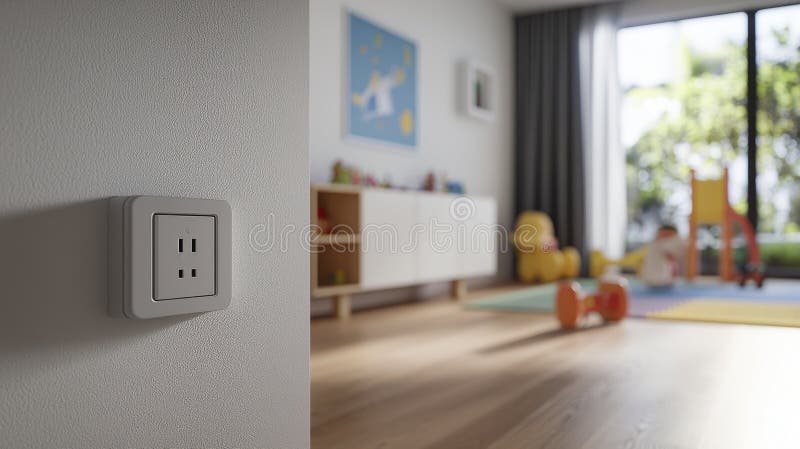 Modern Playroom with Built-in Safety Features and Power Socket for ...