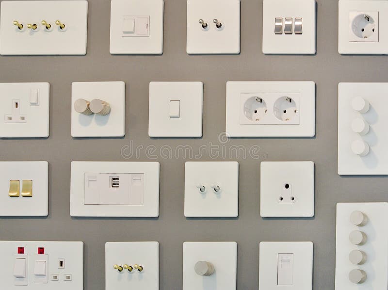 Plugs and switches stock photo. Image of card, electric - 119493200