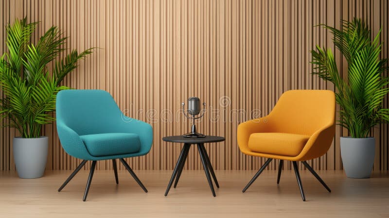 Modern Podcast Studio Setup Featuring Two Engage Chairs and a ...