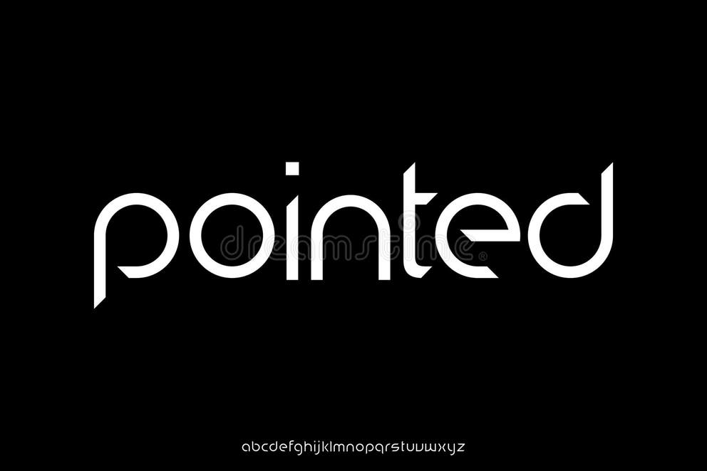 Modern Pointed Sans Serif Alphabet Display Font Vector Stock Vector ...