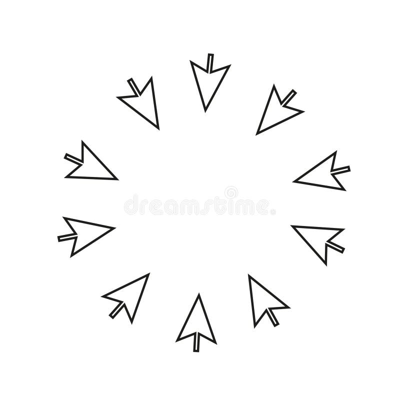 Modern Pointer Circle Frame. Stock Illustration - Illustration of click ...