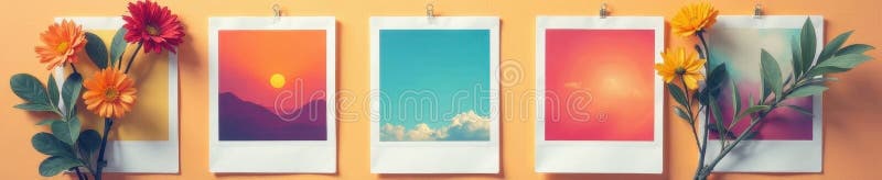 Modern Polaroid Frame with Clean Lines and Vibrant Color , Illustration ...