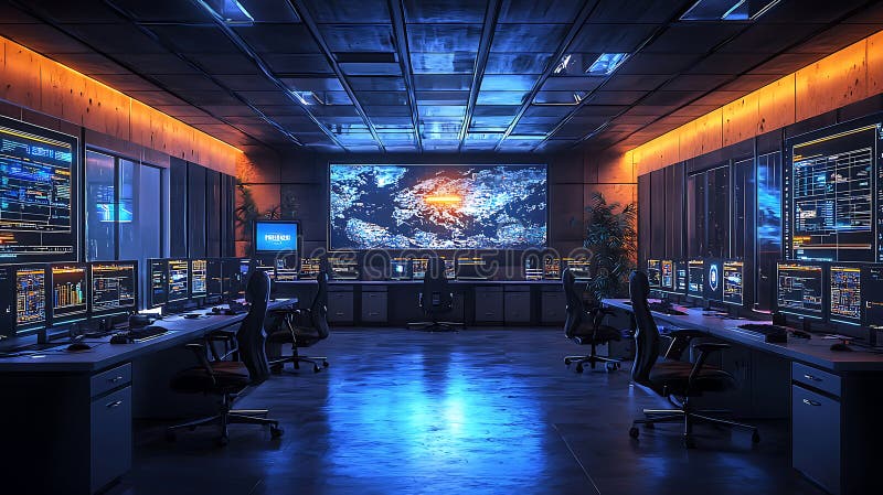 Modern Police Response Room Featuring Advanced Technology and Multiple ...