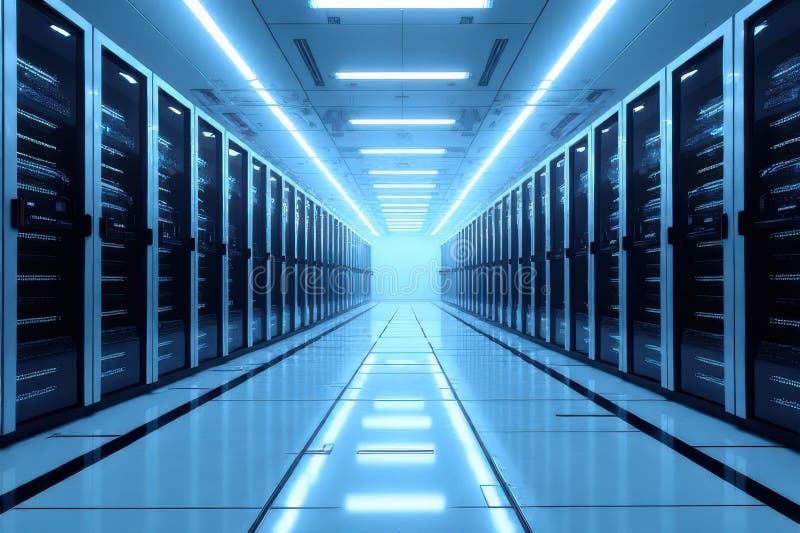 Modern Polygon Data Center Infrastructure Stock Illustration ...