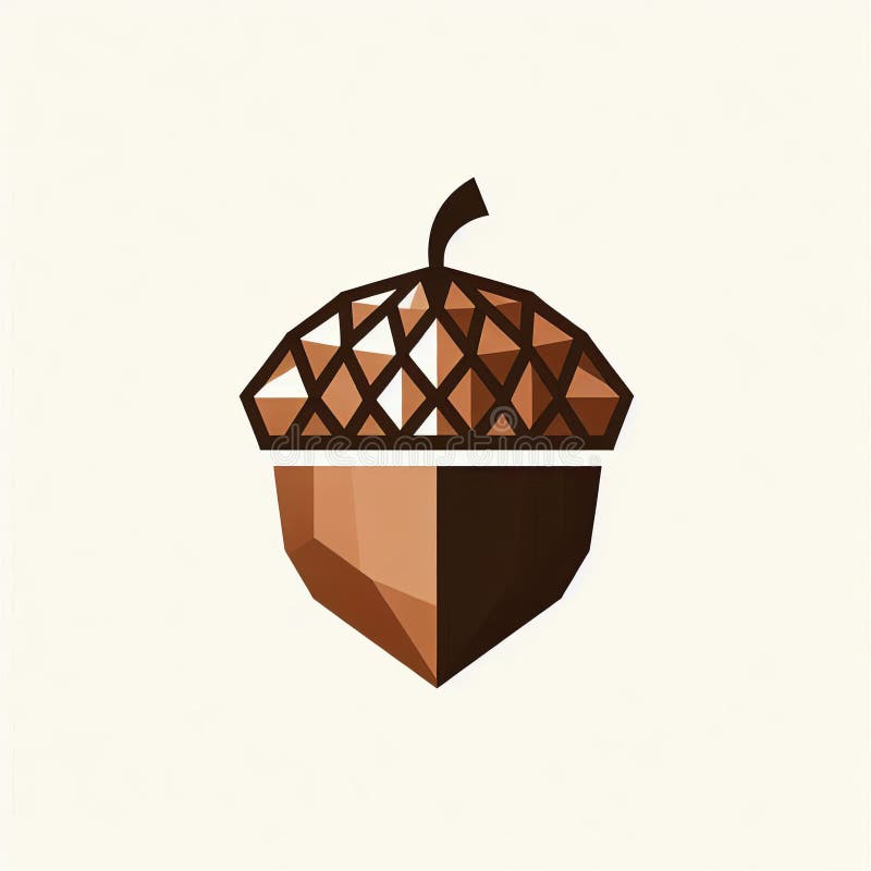 Modern Polygonal Acorn Vector Emblem Stock Illustration - Illustration ...