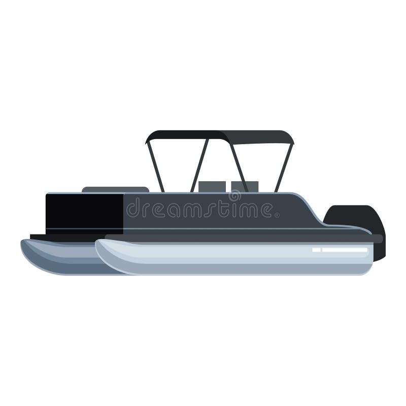 Modern Pontoon Boat for Carrying Passengers on Water Trip Stock Vector ...