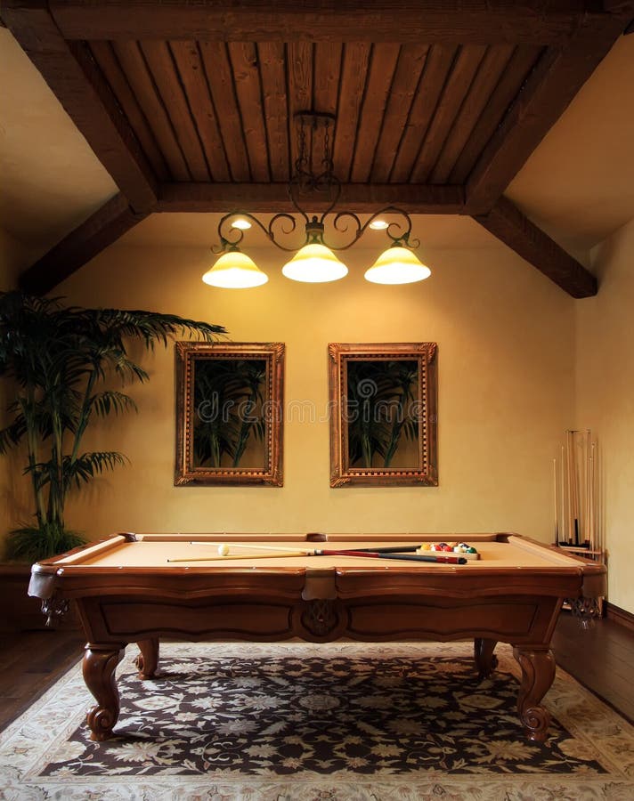 Modern pool game room stock image. Image of design, game - 7490455
