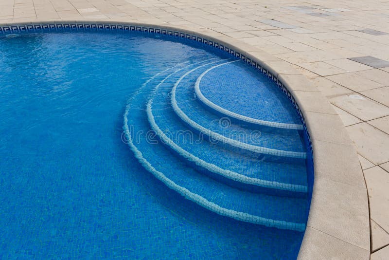 Modern Round Pool. in the Tropics, Near the Hotel. Stock Image - Image ...