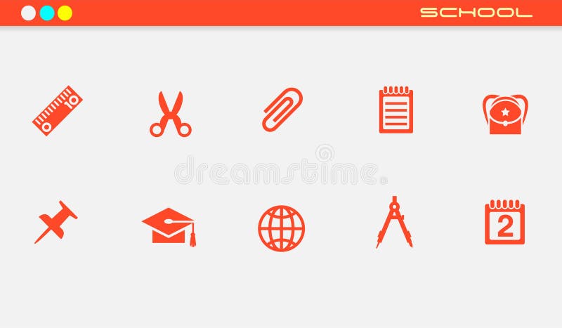 Modern Popular School Icon Set Stock Vector - Illustration of business ...