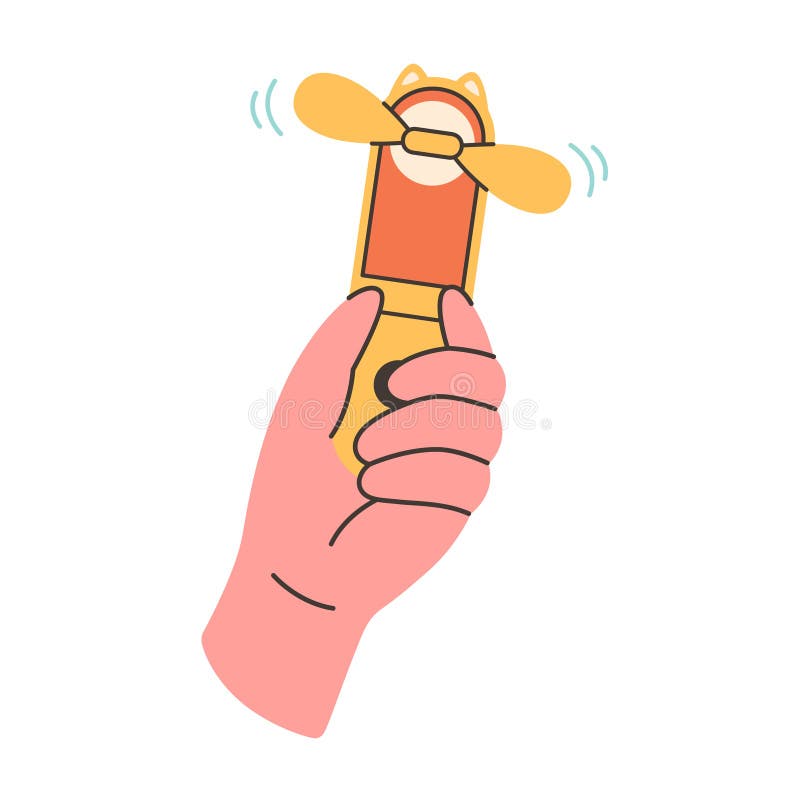 Modern Portable Fan. Table Fan, Hand Fan. Mini Electric Fan. Vector ...