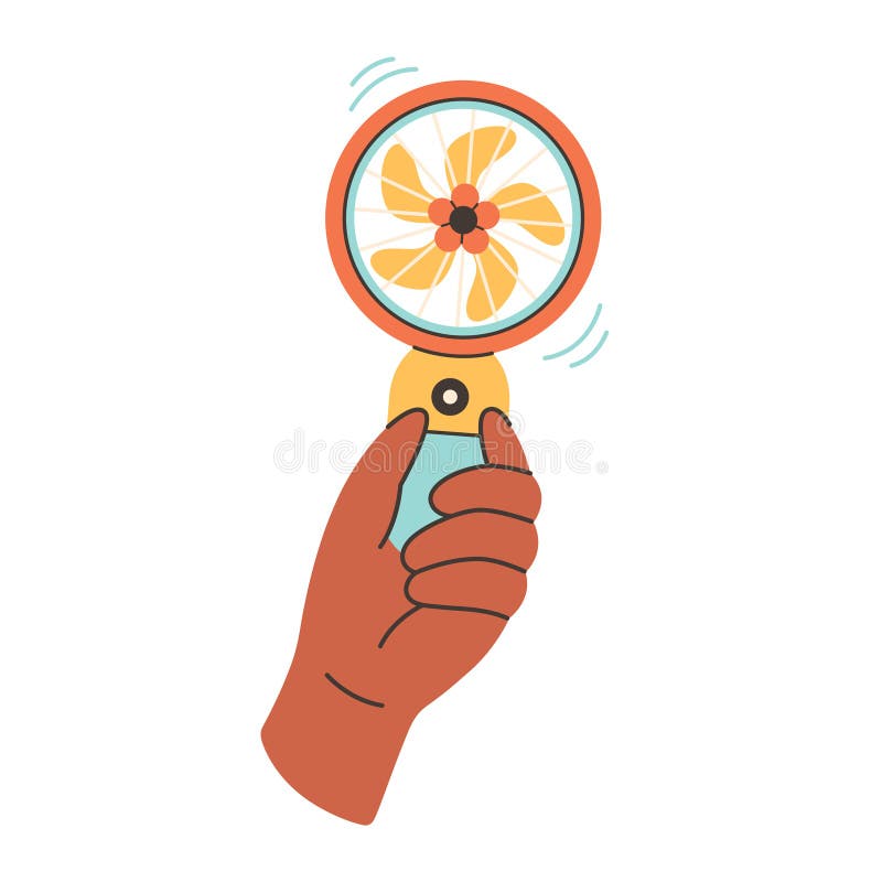 Modern Portable Fan. Table Fan, Hand Fan. Mini Electric Fan. Vector ...