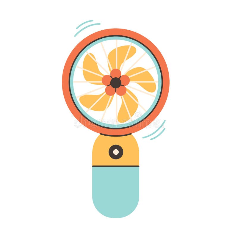 Modern Portable Fan. Table Fan, Hand Fan. Mini Electric Fan. Vector ...
