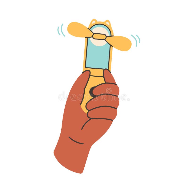 Modern Portable Fan. Table Fan, Hand Fan. Mini Electric Fan. Vector ...