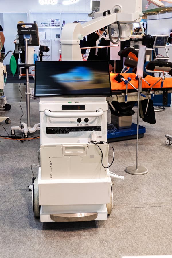 Modern Portable X-ray Machine with Images Displayed on a Monitor Stock ...