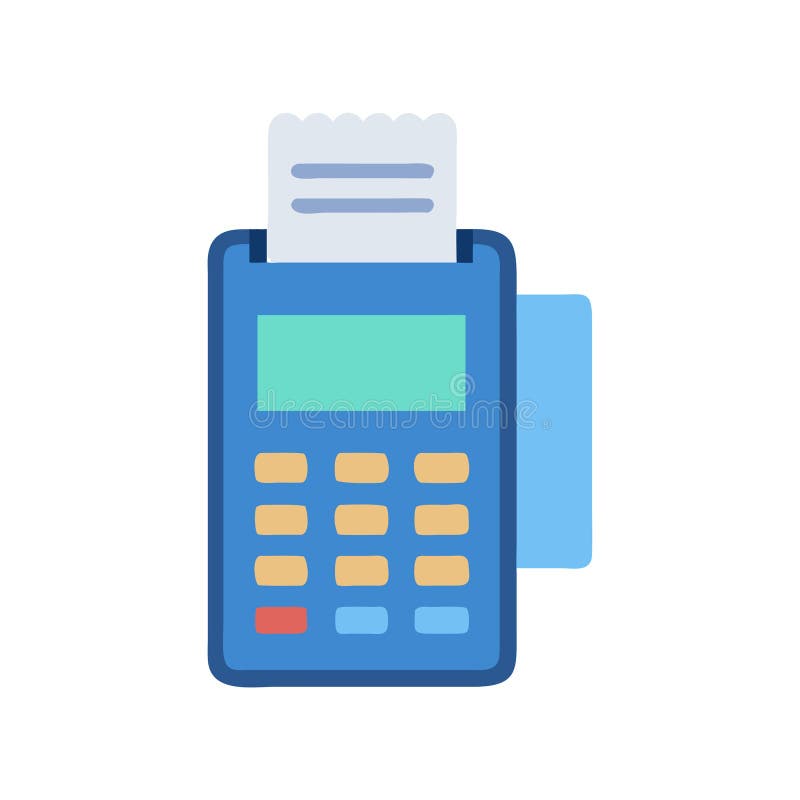 Modern POS Machine for Retail Transactions Stock Illustration ...