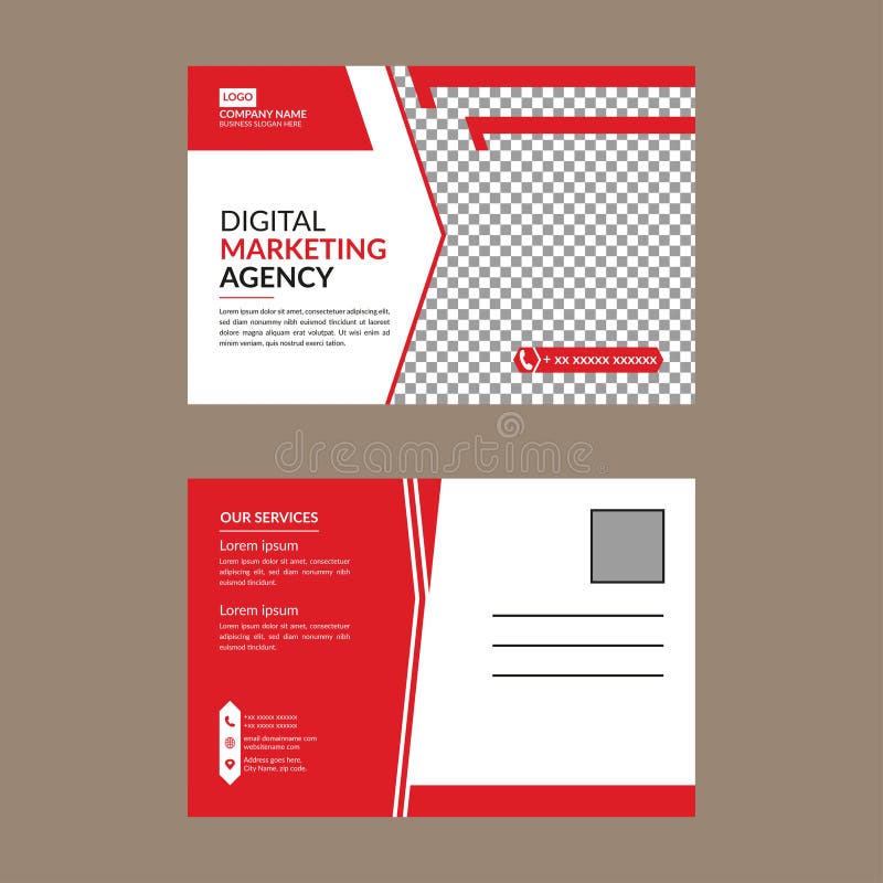 Modern Post Card Design. Abstract Layout Display for Promotional ...