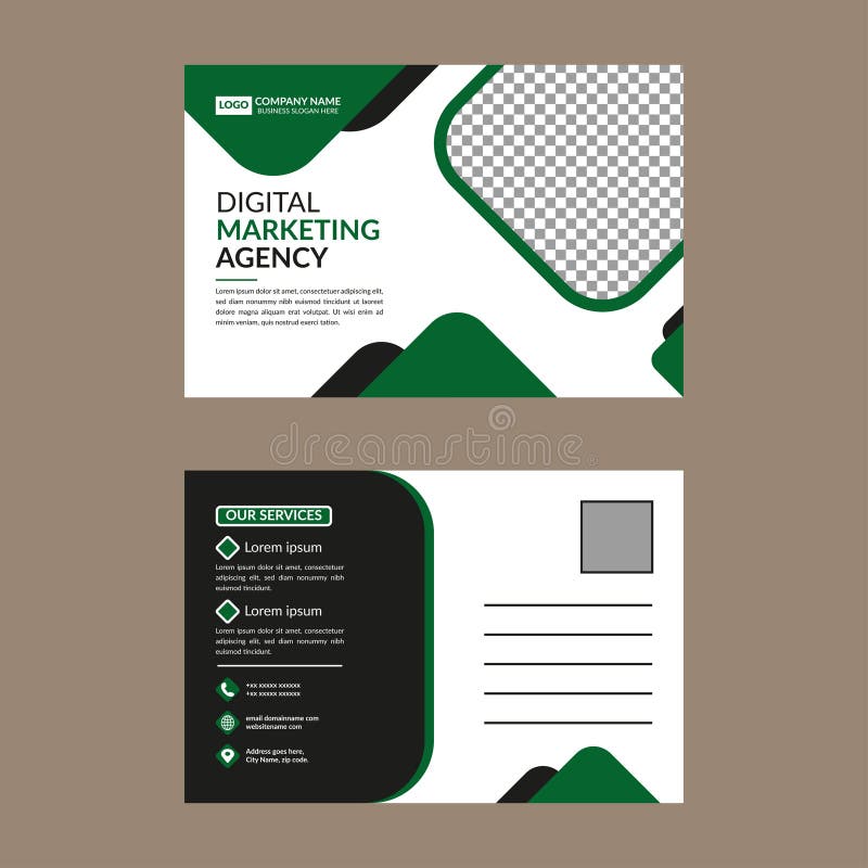 Modern Post Card Design. Artistic Layout Display for Promotional ...