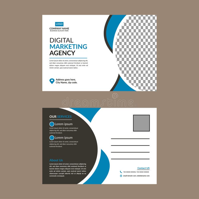 Modern Post Card Design. Luxurious Layout Display for Promotional ...