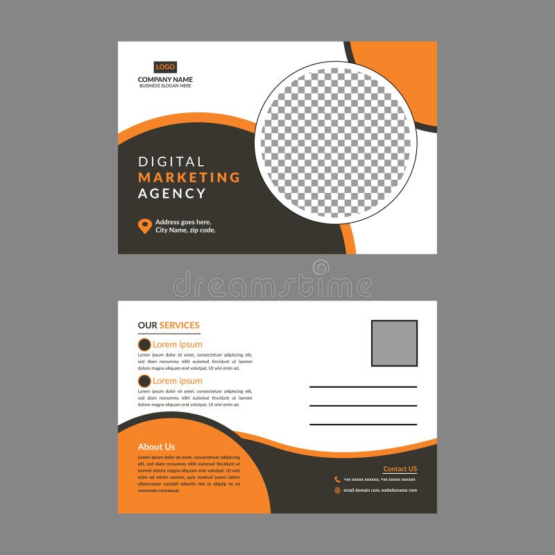 Modern Post Card Design. Luxurious Template Display for Promotional ...