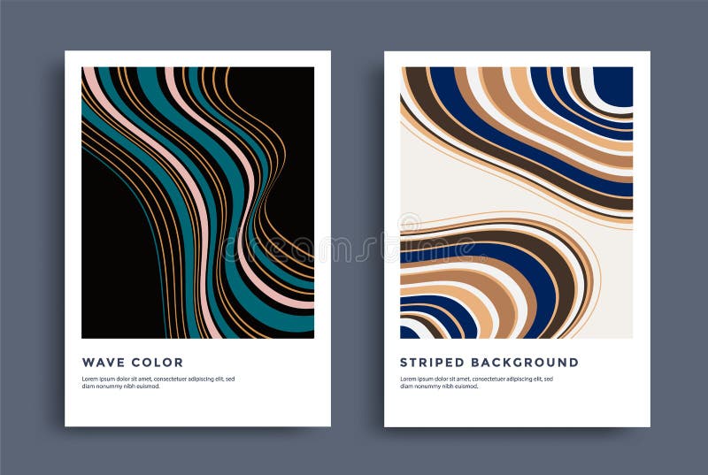 Modern Poster Design with Striped Line Pattern Stock Vector ...