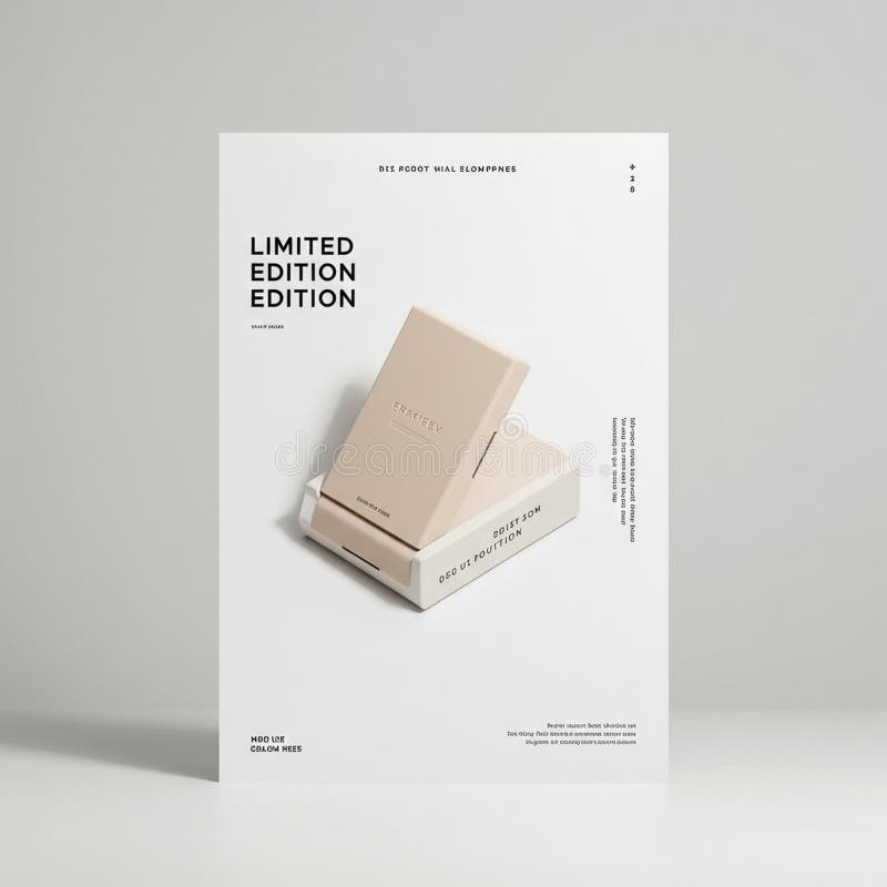 Modern Poster Featuring a Beige Box Labeled "LIMITED EDITION." the Box ...