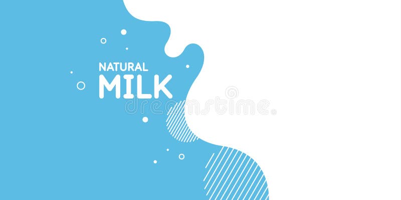 Modern Poster Fresh Milk with Splashes on a Light Blue Background ...