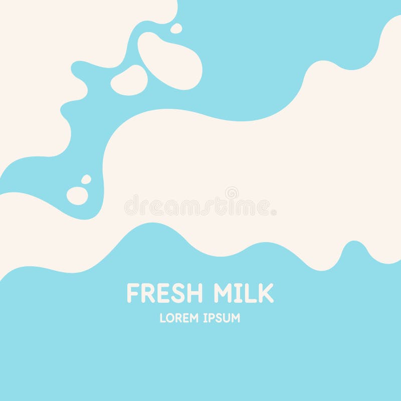 Modern Poster Fresh Milk with Splashes on a Light Blue Background ...
