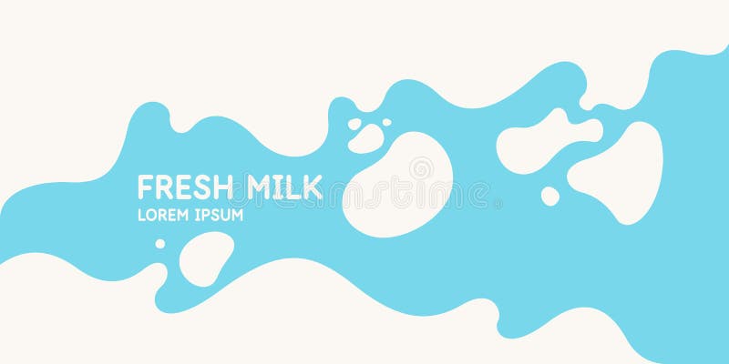 Modern Poster Fresh Milk with Splashes on a Light Blue Background ...
