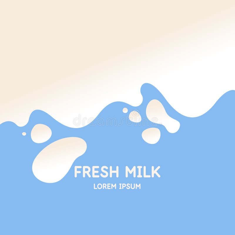 Modern Poster Fresh Milk with Splashes on a Light Blue Background ...