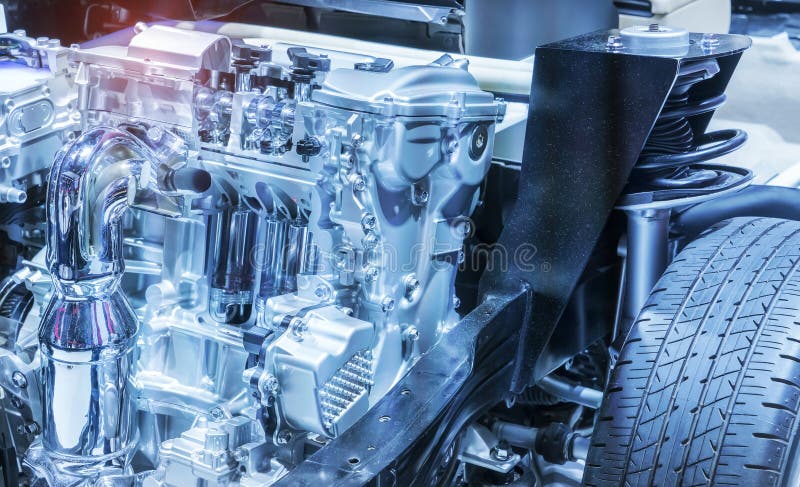 Modern powerful car engine stock photo. Image of future - 184165884