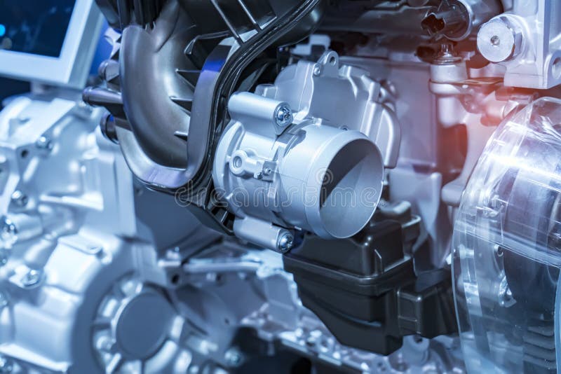 Modern powerful car engine stock image. Image of brand - 184165945