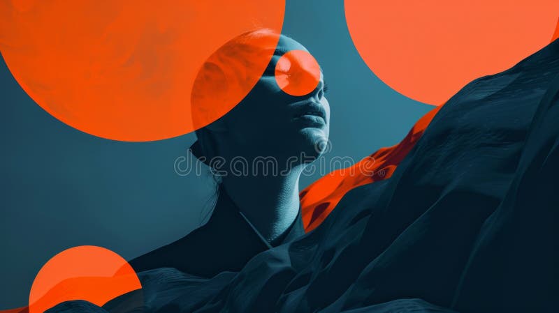 Modern Powerpoint Header Design with Bold Dark Blue and Orange Abstract ...