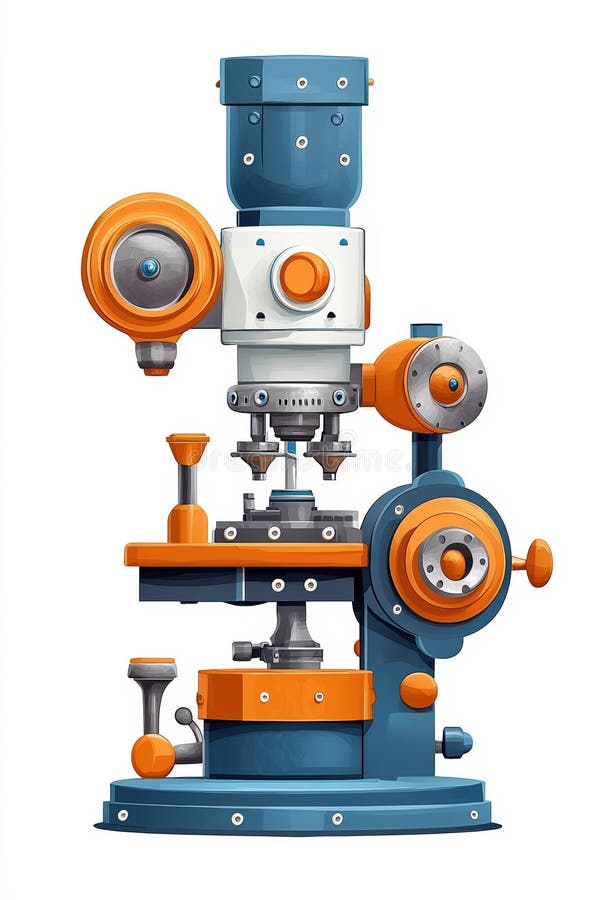 Modern Precision Machinery White Isolate Background Stock Illustration ...