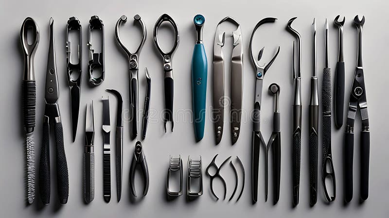 Modern Precision Tools Arranged for Display Stock Illustration ...