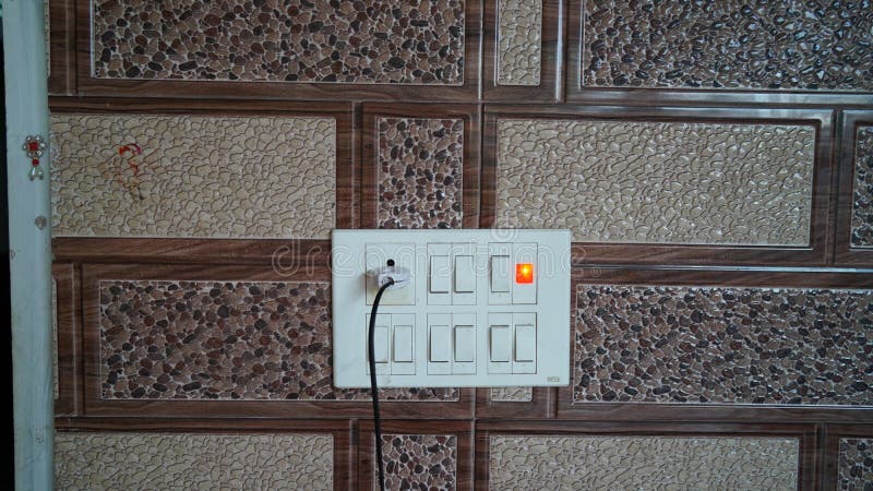 Modern Preinstalled Electricity Board in a Wall. New Technology Based ...