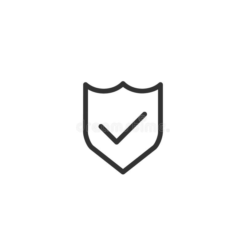 Shield Line Icon Design stock illustration. Illustration of secure ...