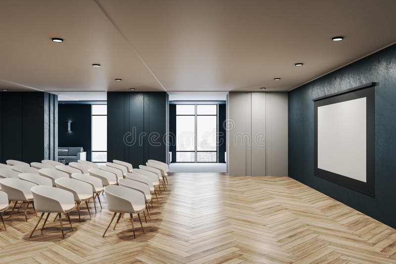 Modern Presentation Room with Chairs Stock Illustration - Illustration ...
