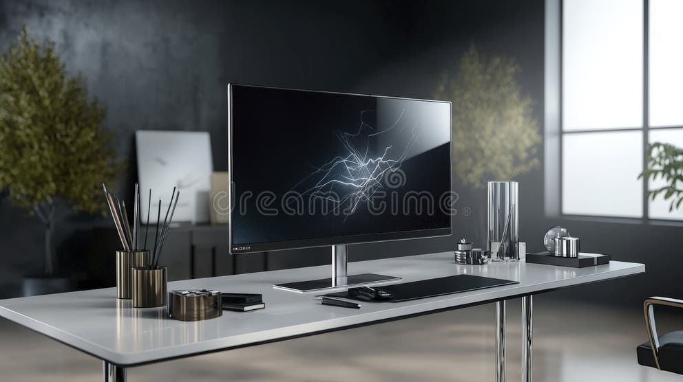 Modern Presentation Setup Featuring Slim Frameless Screen in Minimalist ...