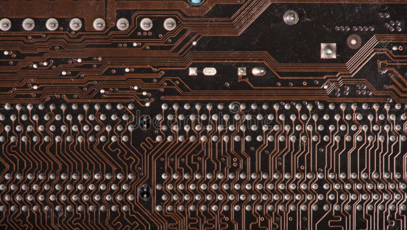 Modern Printed Brown Circuit Board Stock Photo - Image of engineering ...